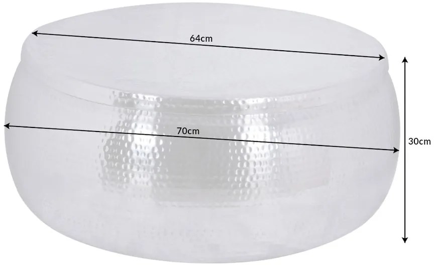 Invicta Konferenční stolek ORIENT 70cm stříbrný 40232