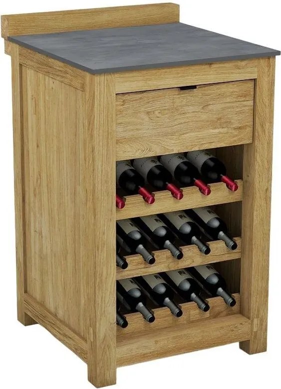 Sunfun Zoe Kuchyňský modul, 58 × 94 × 63 cm, teakové dřevo, keramika