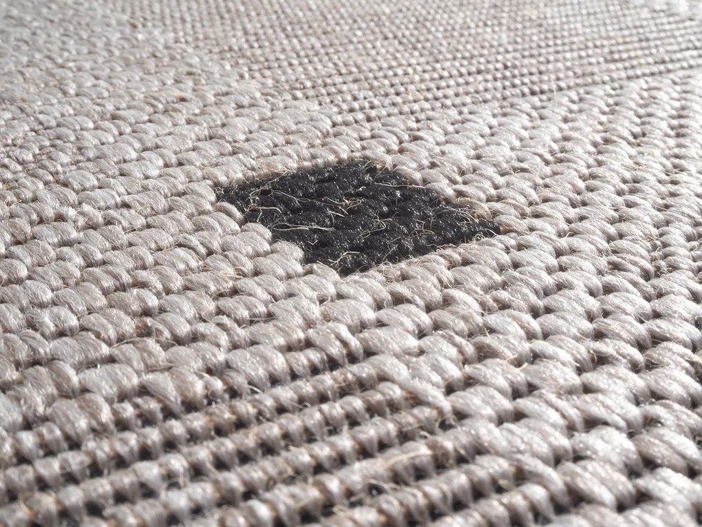Devos Caby (DC Carpets), Kusový koberec FLOORLUX Silver/Black 20079 – na ven i na doma, 240x330, béžová, chodba / předsíň