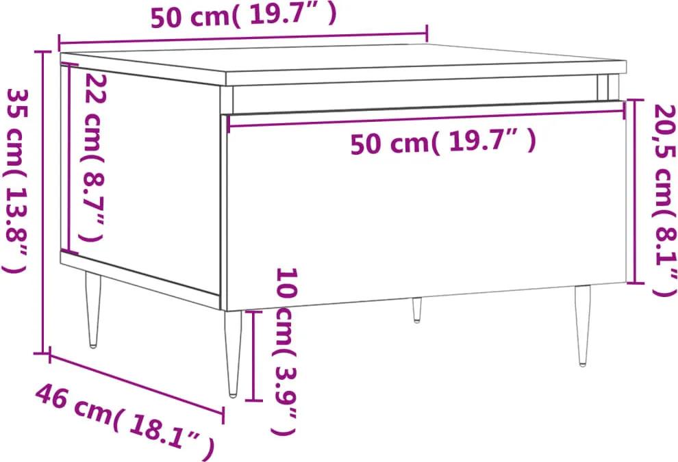 vidaXL Konferenční stolky 2 ks 50x46x35 cm kompozitní dřevo [830849] Barva: šedá sonoma