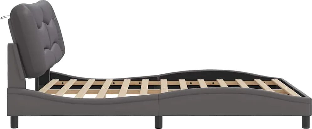 Rám postele bez matrace Hvar šedý 160x200 cm umělá kůže 3208012