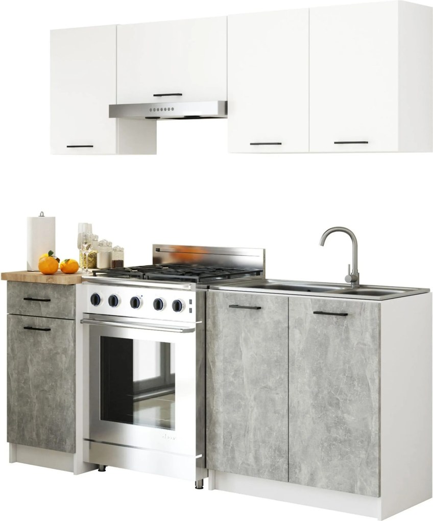 Kuchyňský set Olivia 1.8M bílá/beton