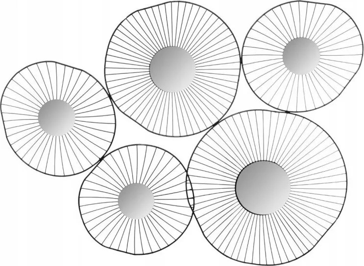 Zrcátko dekorativní Kirade, 78 x 58 cm, barva černá