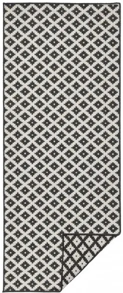 NORTHRUGS - Hanse Home koberce Kusový koberec Twin-Wendeteppiche 103124 schwarz creme – na ven i na doma - 120x170 cm