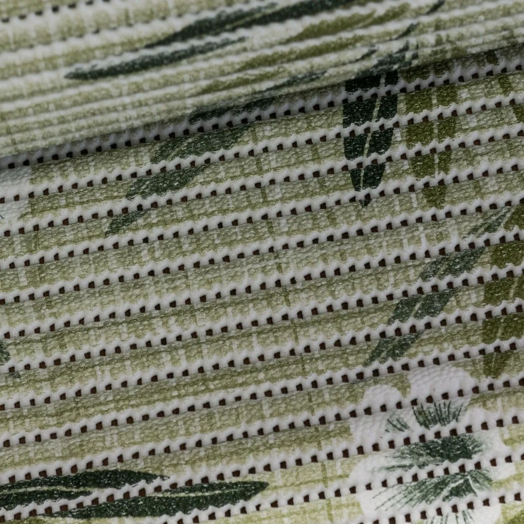 Pěnová předložka PVC AQUAMAT 582 C, zelené květy, šíře 65cm (metráž)