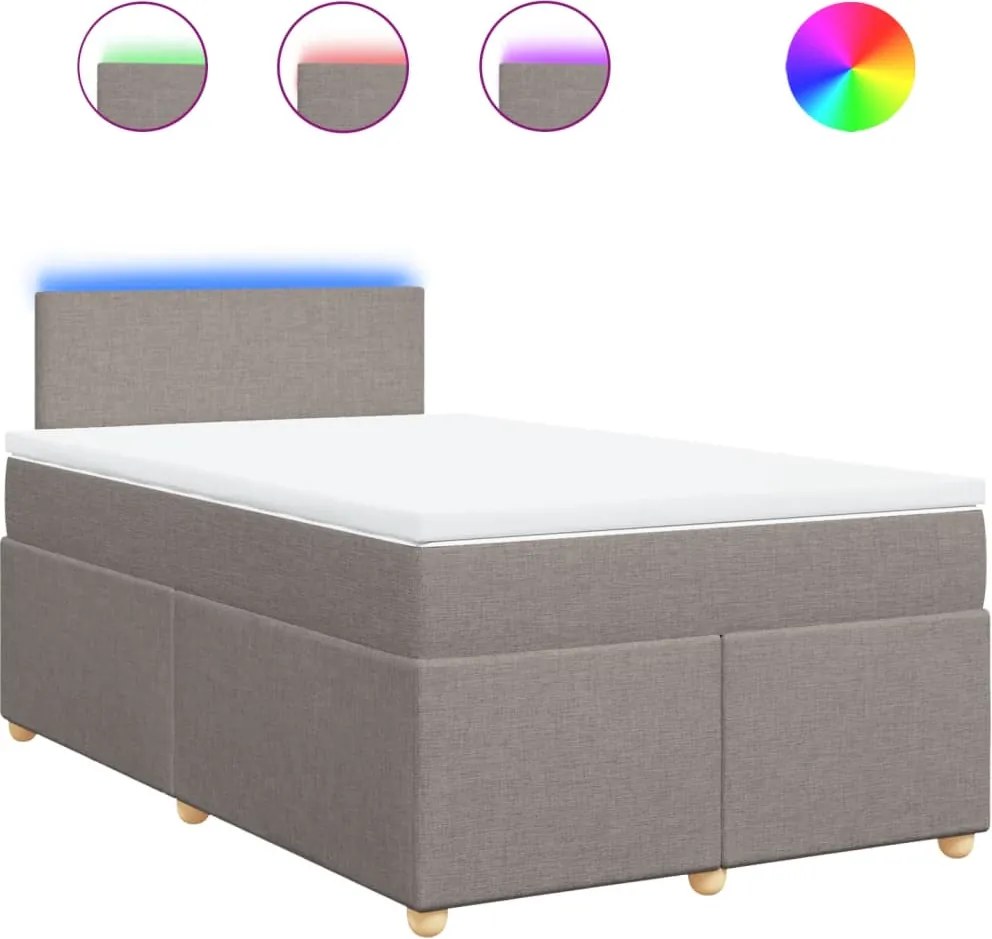 Box spring postel s matrací taupe 120x200 cm textil 3288944