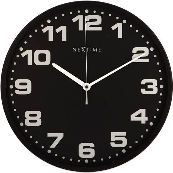 Designové nástěnné hodiny 3053zw nextime dash black 35cm