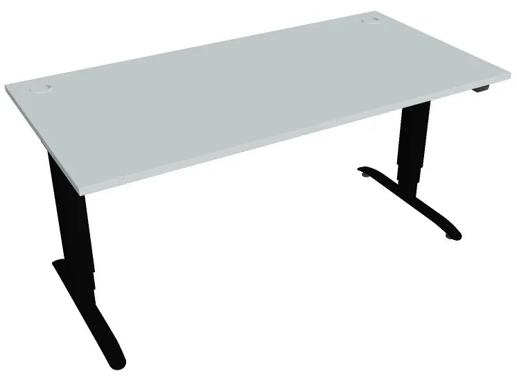 Elektr. nastavitelný stůl 160x80 - HOBIS MOTION MS 3 1600 Dekor stolové desky: šedá, Barva kovové podnože: černá