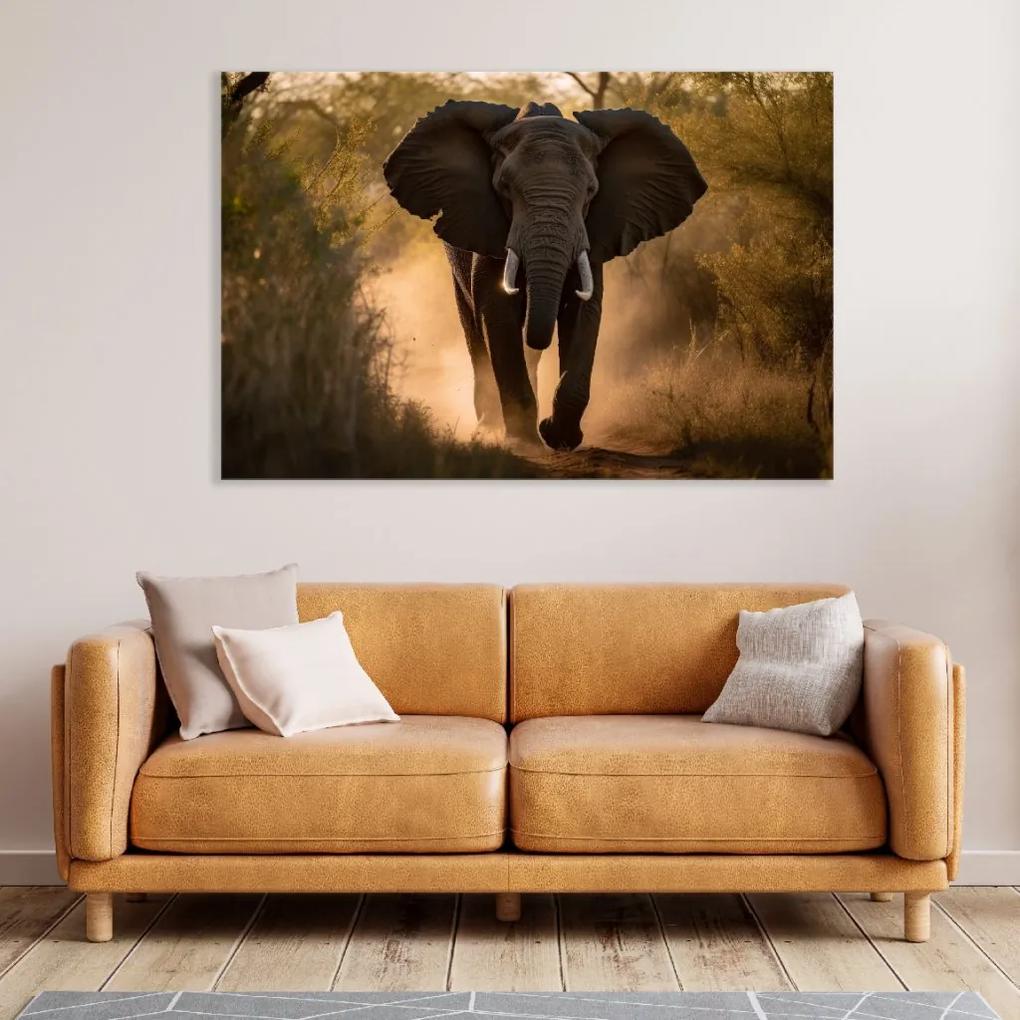 Obraz na plátně - Slon v divoké přírodě FeelHappy.cz Velikost obrazu: 60 x 40 cm