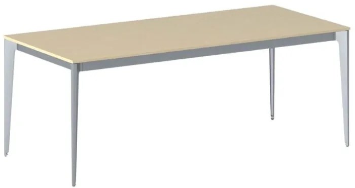 Jednací kancelářský stůl PRIMO ACTION, 200x90 cm, šedostříbrná podnož, bříza