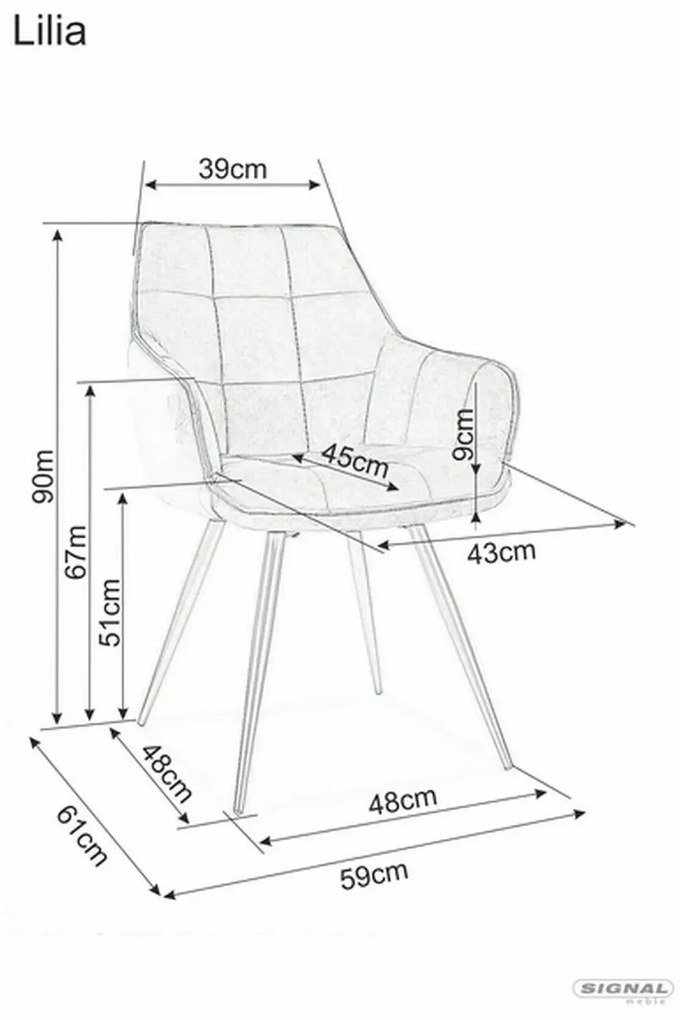 Jídelní křeslo Lilia Velvet světle šedé
