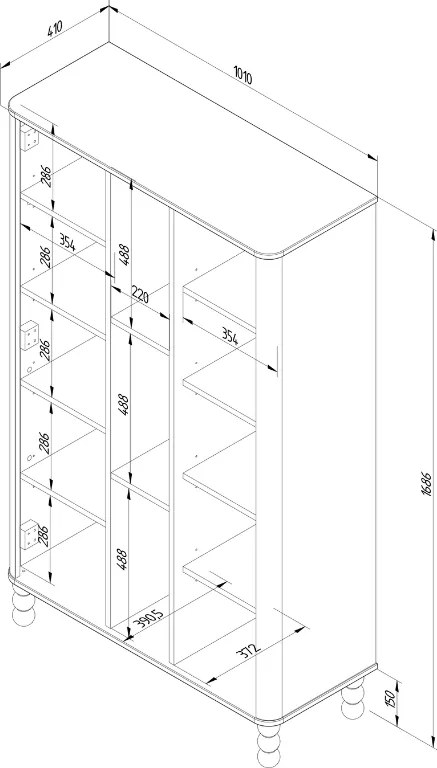 Designová vitrína DOT terakota