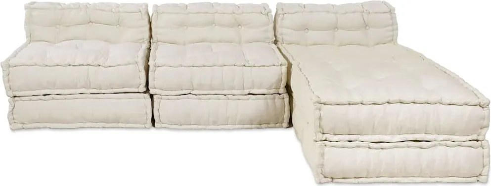 Modulová pohovka Textil Krémová 210 x 140 x 56 cm 3315064