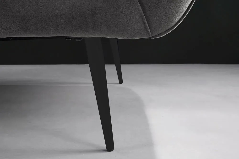 Designová sedačka Nikolai 165 cm šedý samet