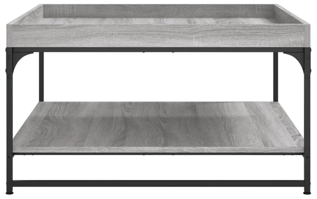 Konferenční stolek šedý sonoma 80x80x45 cm kompozit a železo