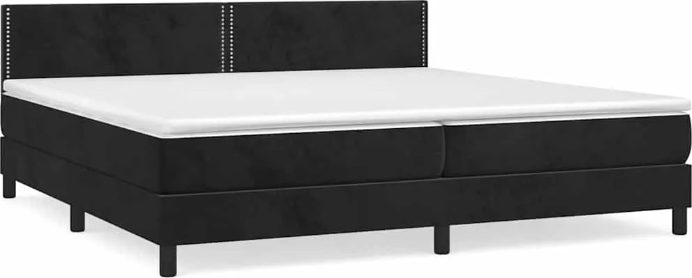 Box spring postel s matrací černá 200x200 cm samet 3141265