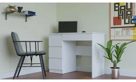 Počítačový stůl MIJAS levá strana - bílá