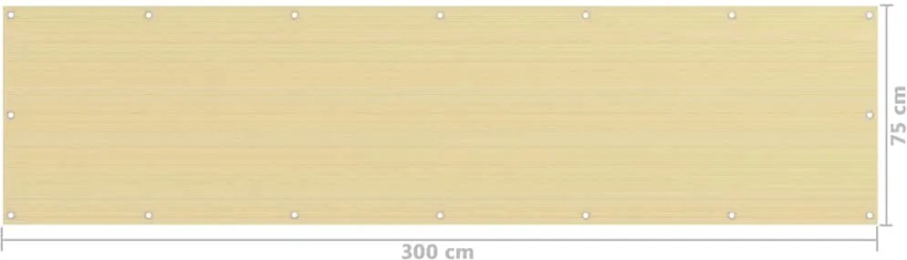 Balkonová zástěna béžová 75 x 300 cm HDPE 310908