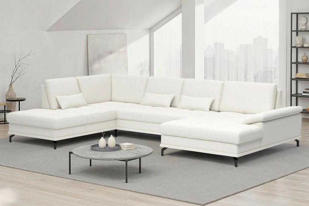 XXXLutz SEDACÍ SOUPRAVA, kůže, bílá Sit & More - Sedací soupravy - 00014403973C