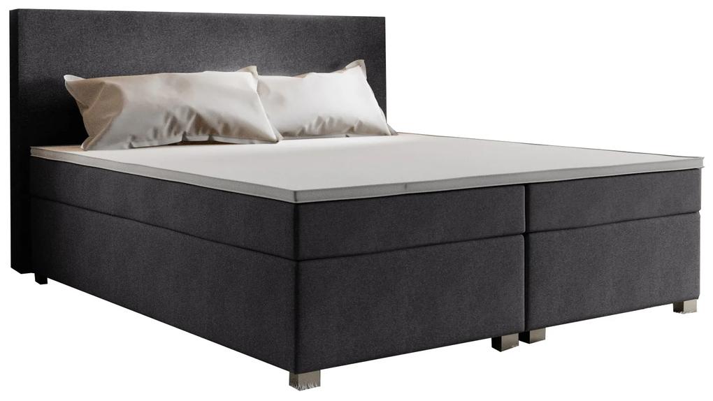 Manželská postel Boxspring 140 cm Simon Comfort (tmavě šedá) (s matrací, bez úložného prostoru). 1056319