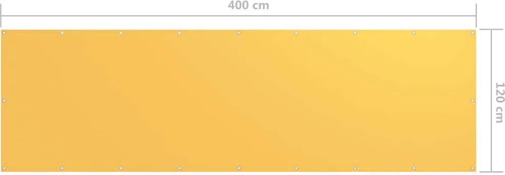 Balkónová zástěna žlutá 120 x 400 cm oxfordská látka 135029