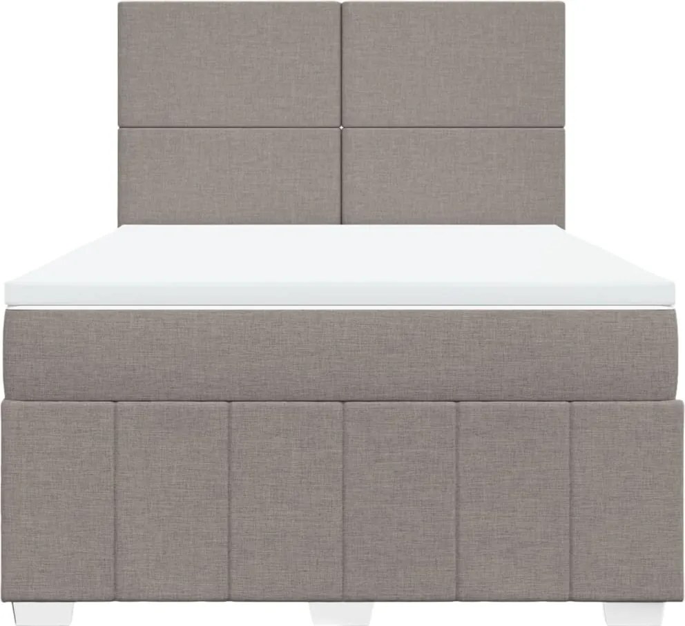 Box spring postel s matrací taupe 140x190 cm textil 3291660