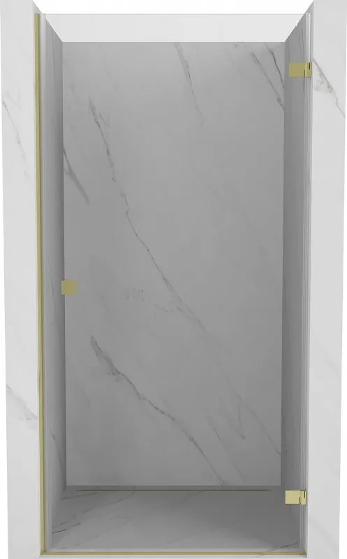 Mexen, Mexen Lunar-B Otočné pravé sprchové dveře 60 cm, transparentní, zlaté - 832-060-000-50-00-P