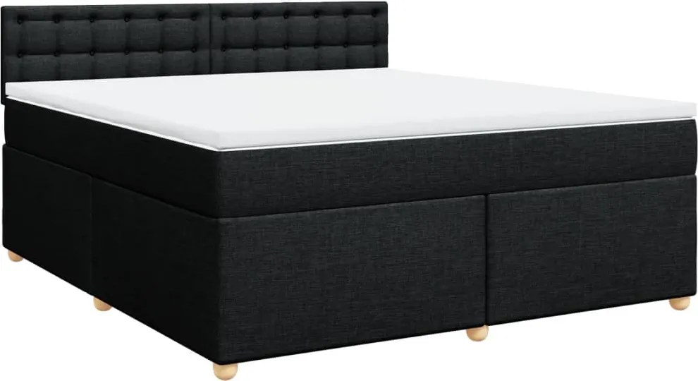 Box spring postel s matrací černá 180x200 cm textil 3289075