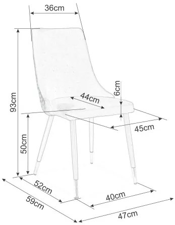 Casarredo Jídelní čalouněná židle NOPI velvet šedá/černá/zlatá