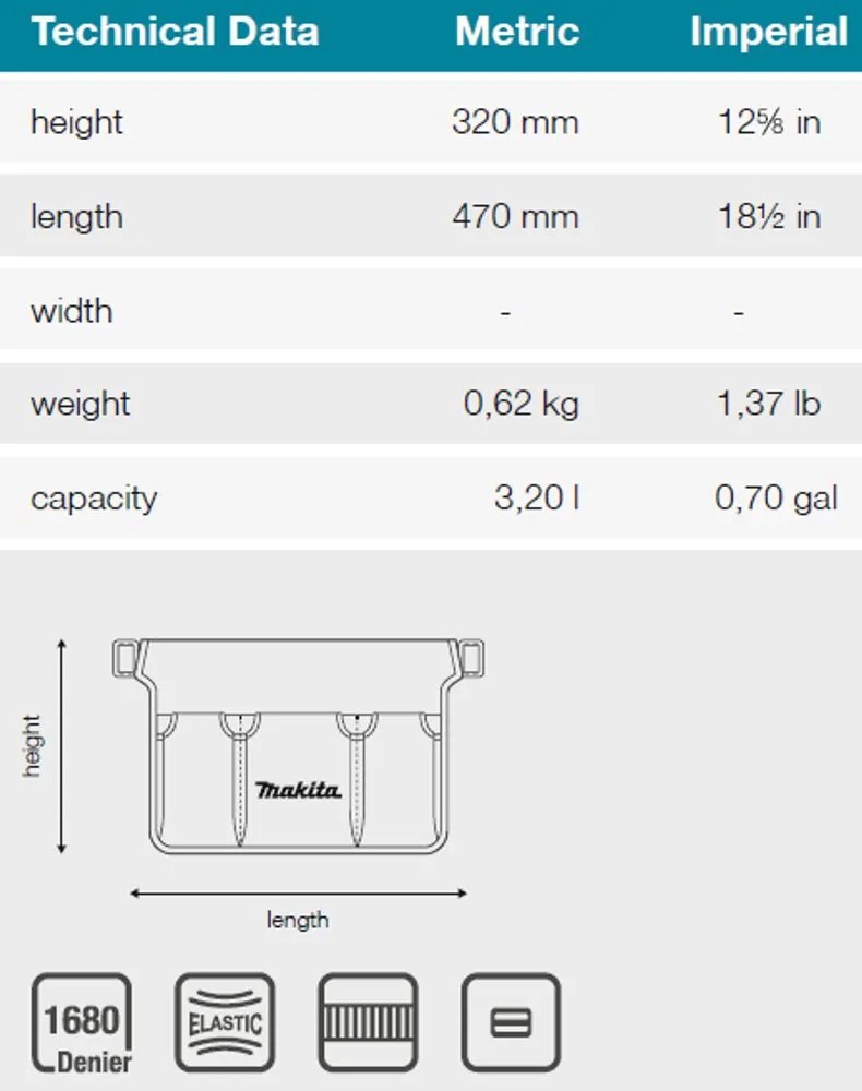 Přenosný box/košík na nářadí Makita E-15497
