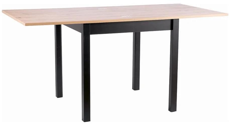 MAXIVA Jídelní stůl rozkládací - FLIP, 80/160x80, dub artisan/matná černá