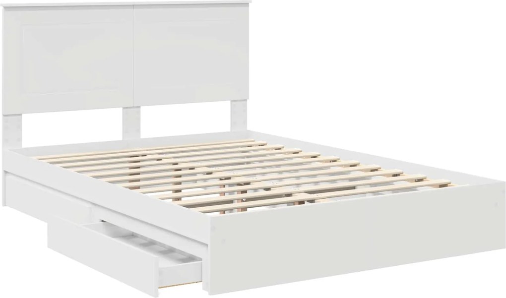 Postel s úložným prostorem Bílá 160 x 200 cm Kompozitní dřevo 3409531