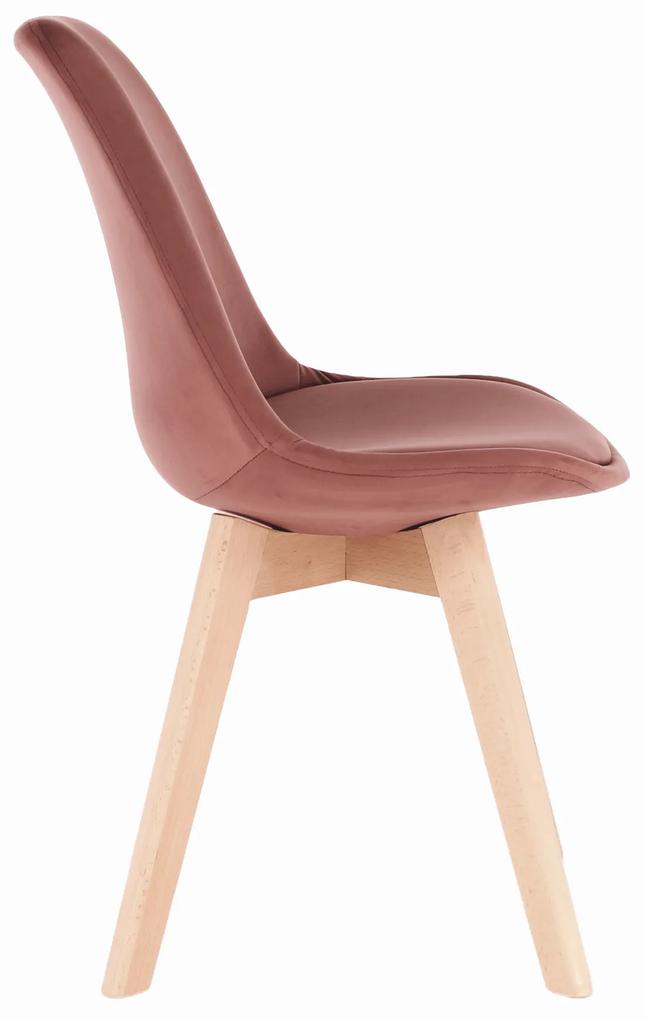 Kondela Židle, růžová Velvet látka/buk, LORITA