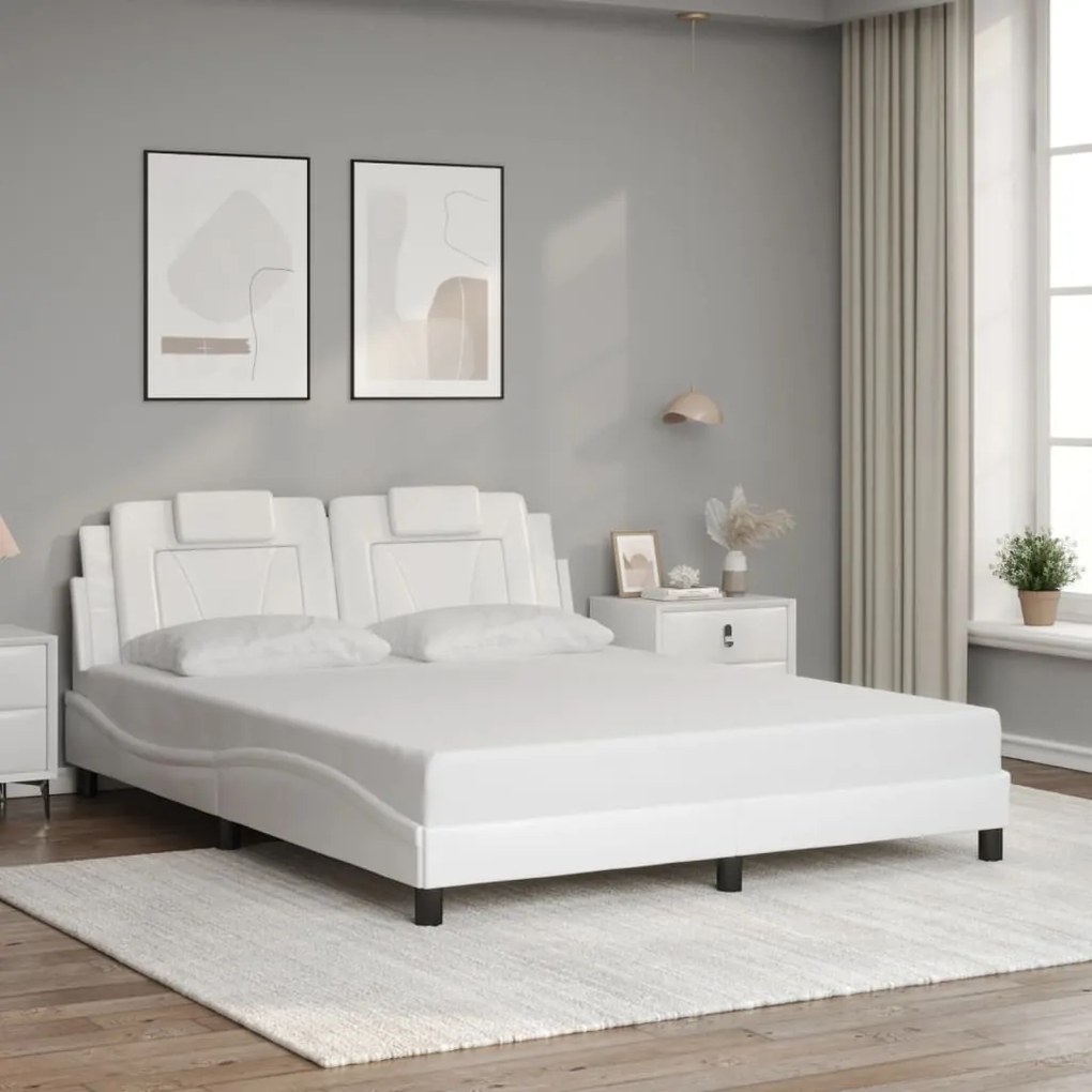 Rám postele Viana s LED bez matrace bílý 160 x 200 cm 3214030