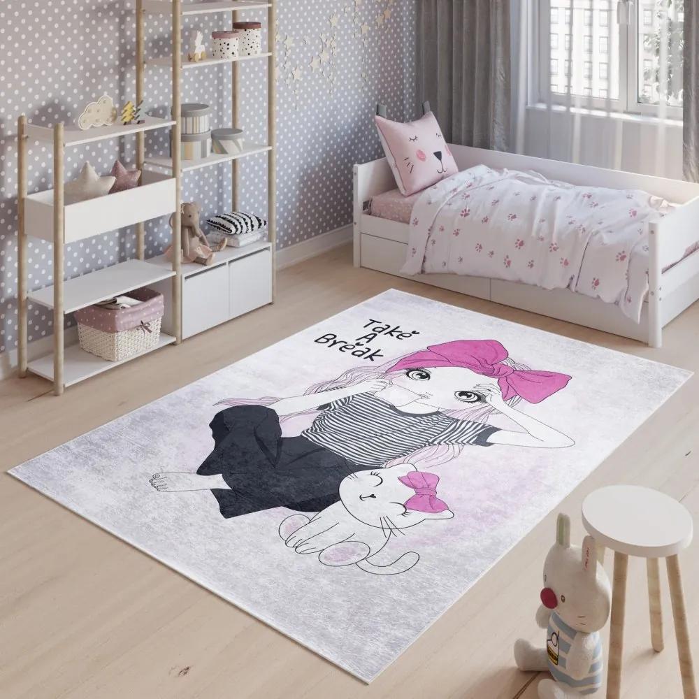 Dětský koberec do dívčího pokoje s paní u kávy Šířka: 140 cm | Délka: 200 cm