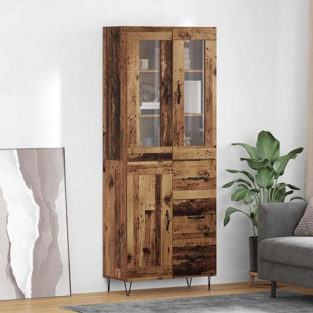 Vysoký bufet Staré dřevo 69,5 x 34 x 90 cm Kompozitní dřevo 3402694