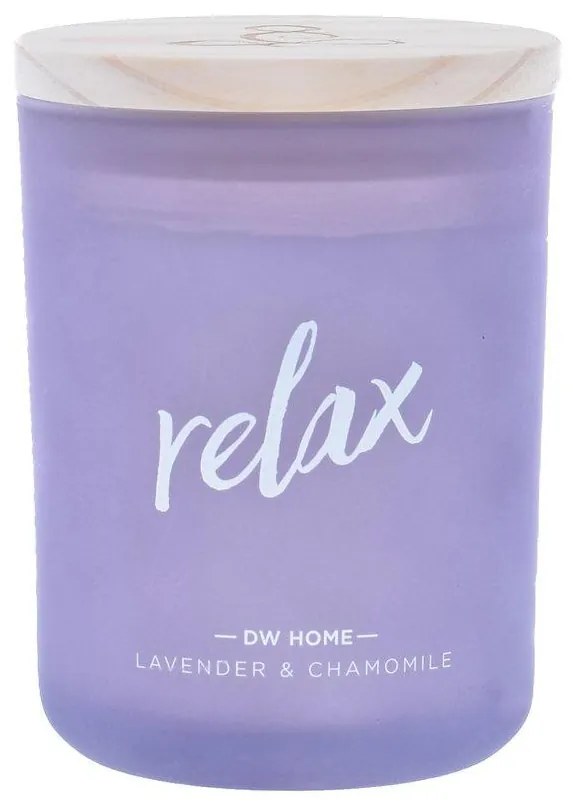 dw HOME Vonná svíčka Yoga - Relax 212g, fialová barva, sklo, dřevo