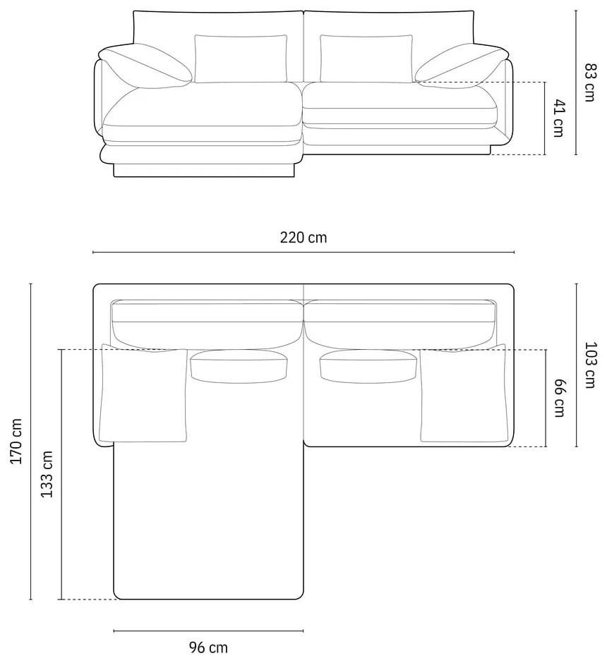 Tmavě modrá rohová pohovka (levý roh) Torino – Micadoni Home
