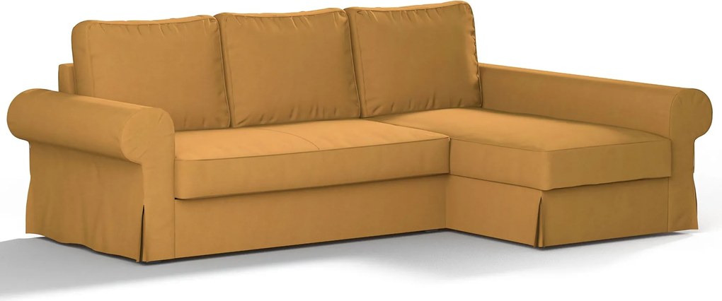Potah na pohovku IKEA Backabro rozkládací se šezlongem barva žlutá látka pletený vzor