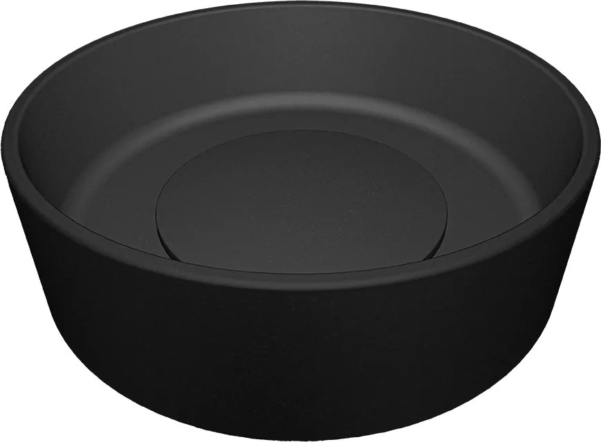 Laveo Perl, granitové umyvadlo na desku 360x360x115 mm, černá, LAV-VGP1710T