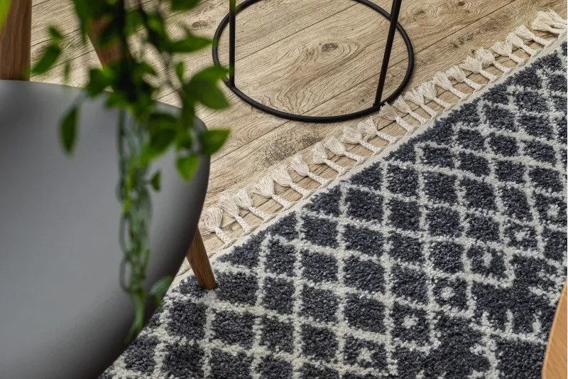 Dywany Łuszczów, Kusový koberec Berber Tanger B5940 grey and white, 160x220, šedá, obývací pokoj