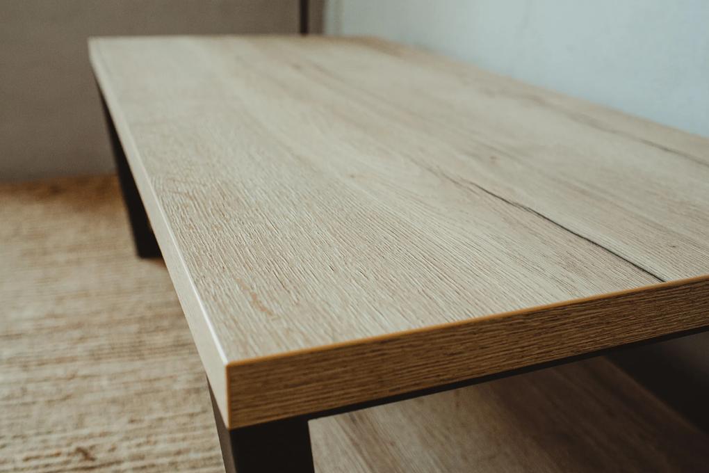 Wudboys Konferenční stůl THICK No.1 Barva kovu: Bílá, Dřevo: Dub lamino - dle vzorníku, Rozměr: 1000x600, moderní skandinávský styl