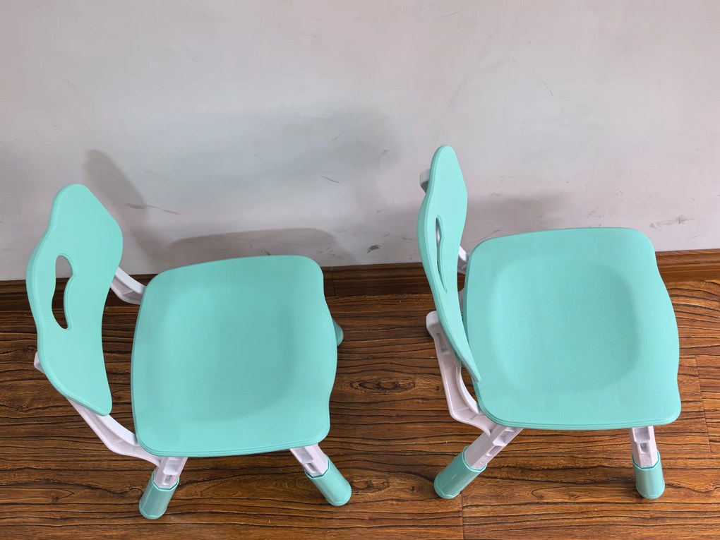 AIYAPLAY dětská židle k psacímu stolu, 2kusová sada, výškově nastavitelná 26-30 cm, ergonomické opěradlo, bez područek pro 1,5–8 let, zelená
