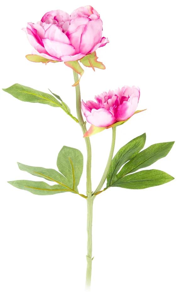 Umělá květina Pivoňka tmavě růžová, 58 cm