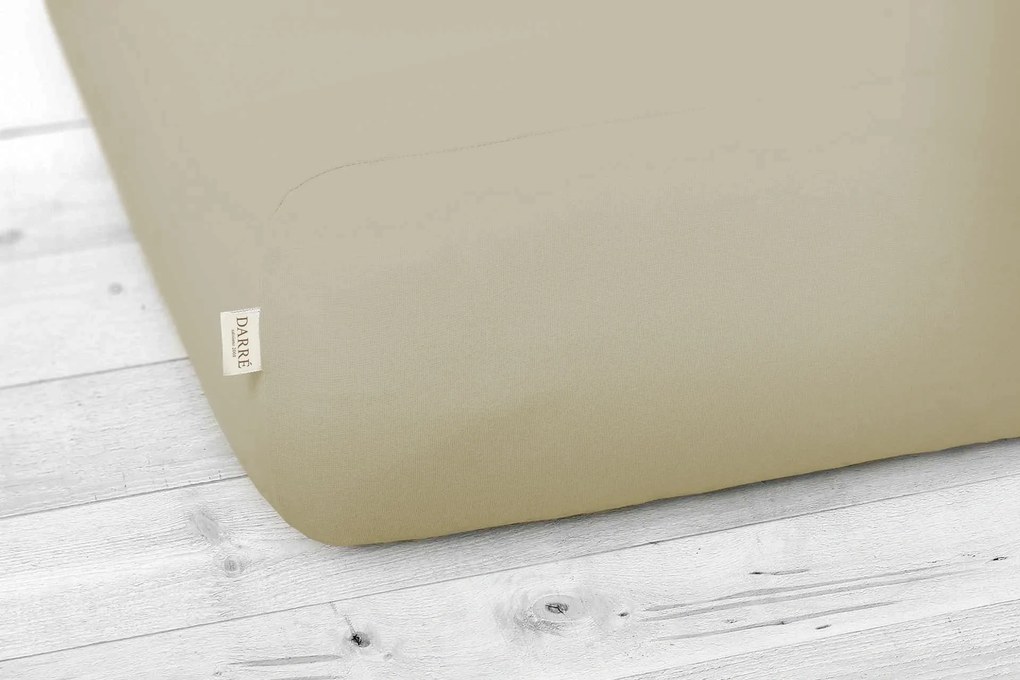 Jersey prostěradlo tmavě smetanové na výšku matrace do 20 cm Velikost: 180 x 220