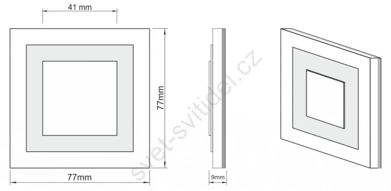 LDST LDST SU-01-CB-BC8 - LED schodišťové svítidlo SUNNY 8xLED/1,2W/230V lesklá černá LD0088