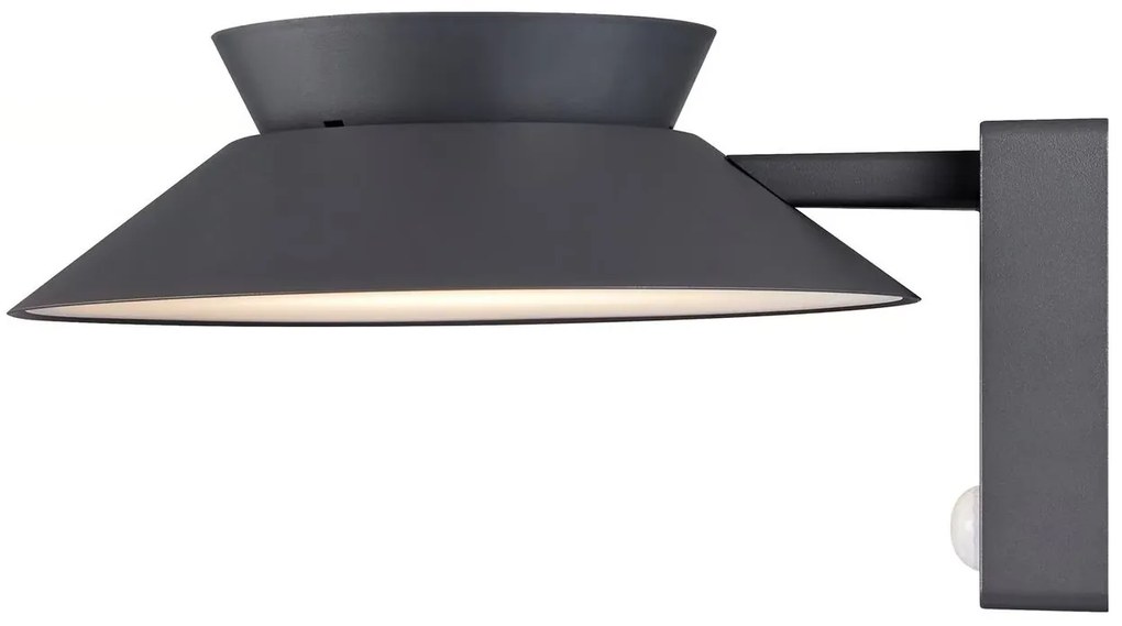 Antracitové fasádní solární LED svítidlo Justina s pohybovým čidlem 5W  - Nordlux