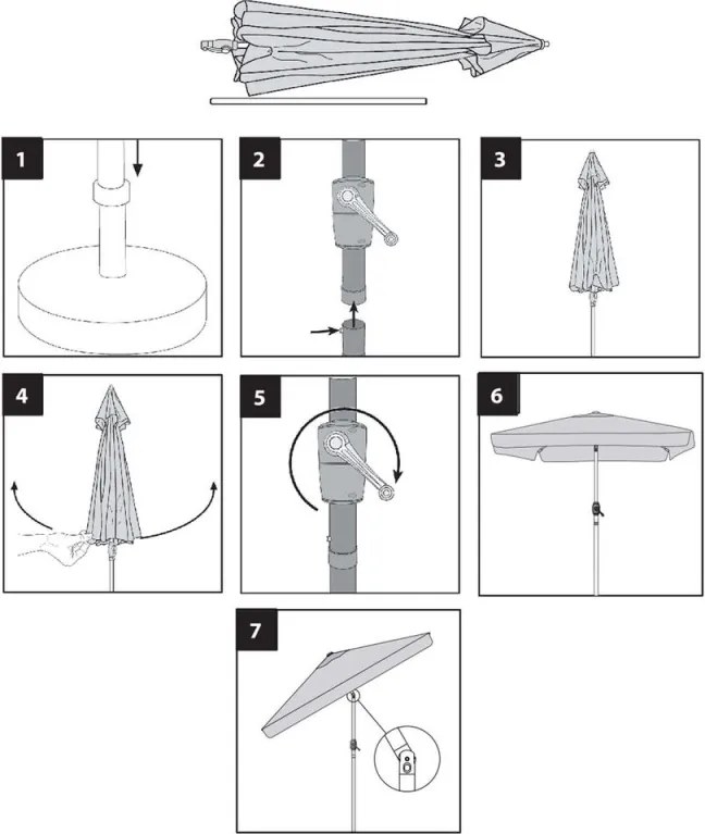 Zahradní slunečník 230 cm, krémový SPRINGOS PALMA GU0039