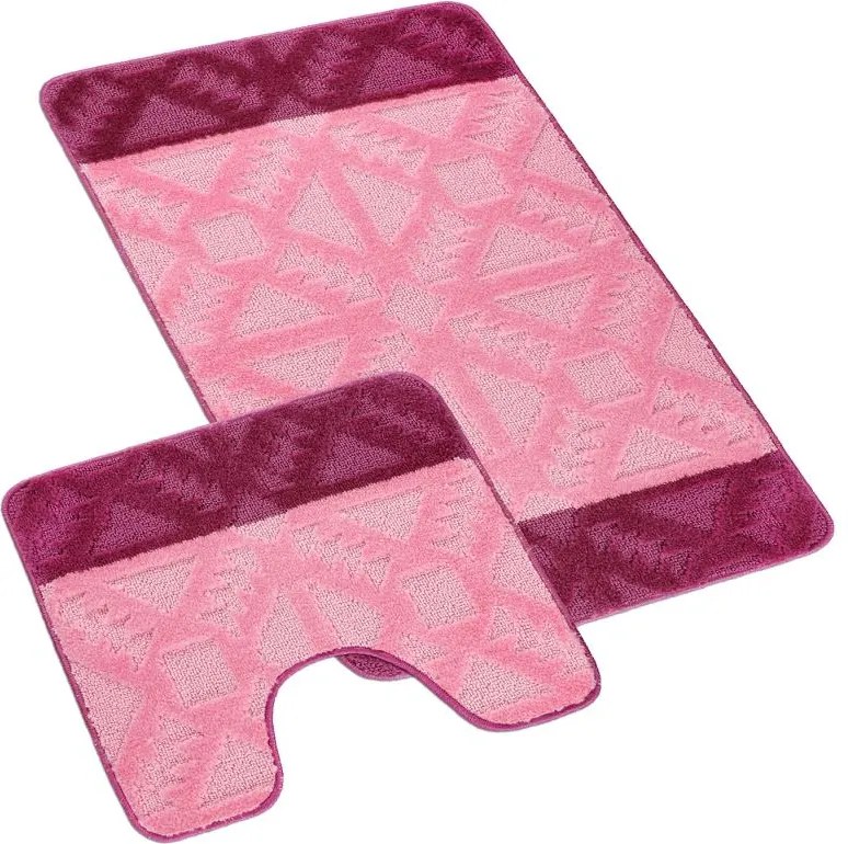 Bellatex SADA BANY 60x100 + 60x50 cm - s výkrojem Růžová 60x100 cm 60x50 cm (SADA)