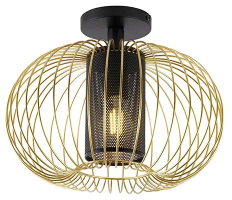 Designová stropní lampa zlatá s černou - Marnie